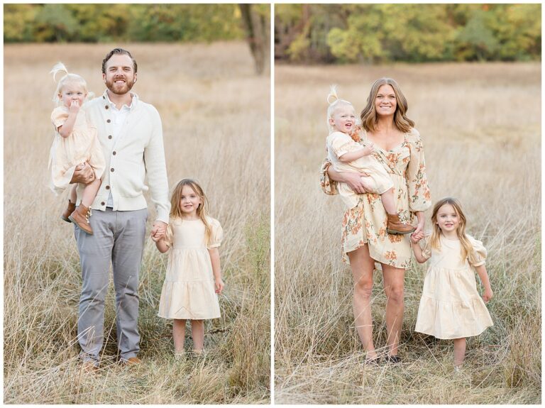 Nashville family photographer uses field for family portraits