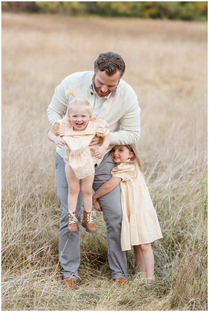 Nashville family photographer uses field for family portraits