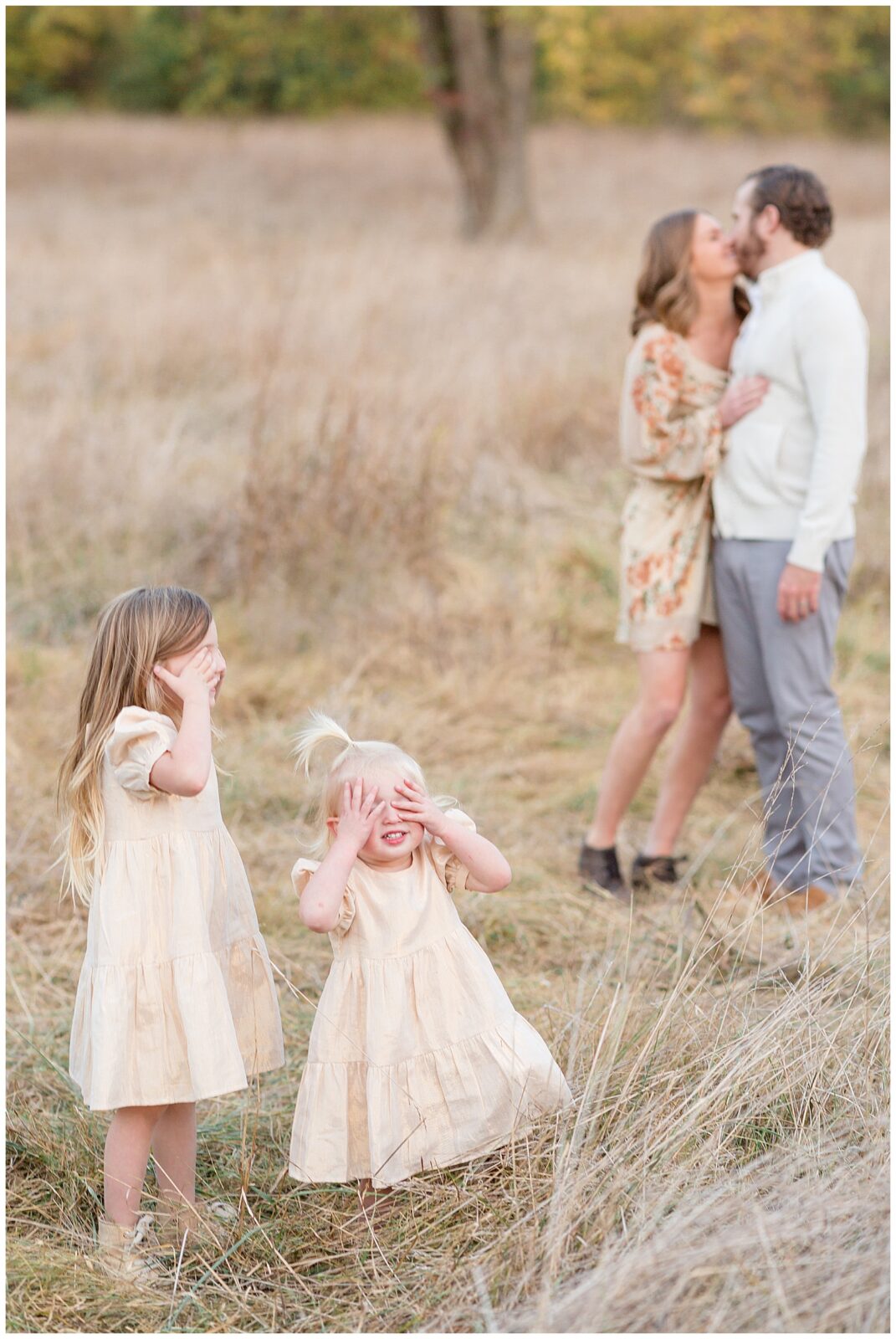 Nashville family photographer uses field for family portraits